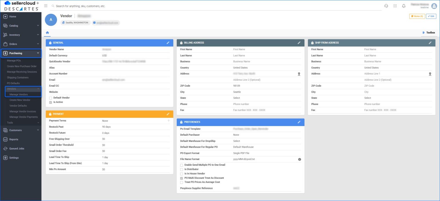 Manage Vendor Properties - Sellercloud Help