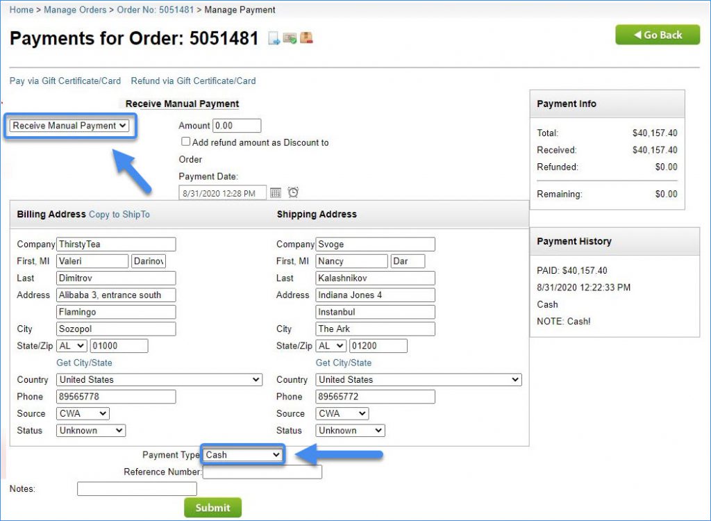Receive Order Payments - Sellercloud Help