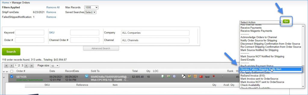 Failed Shipped Notifications - Sellercloud Help