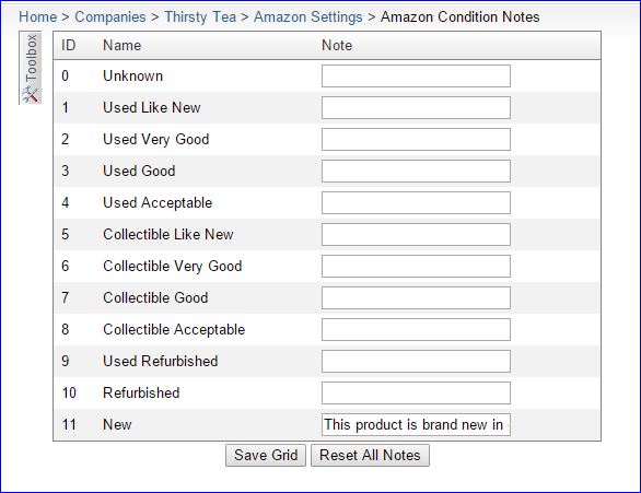 Amazon Products: Condition Notes - Sellercloud Help