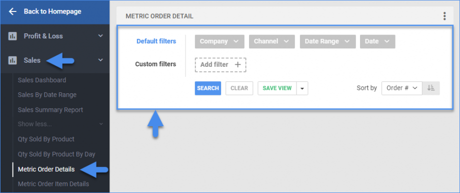 Metric Order Details Report - Sellercloud Help