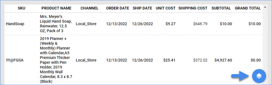 Metric Order Details Report - Sellercloud Help