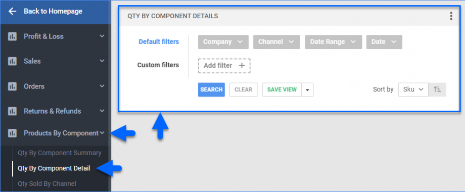 Qty By Component Detail - Sellercloud Help