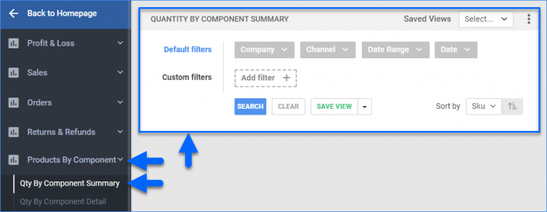 Qty By Component Summary - Sellercloud Help