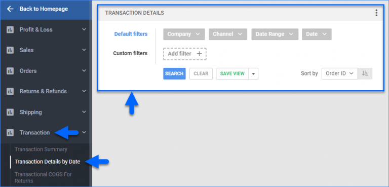 Transaction Details by Date - Sellercloud Help