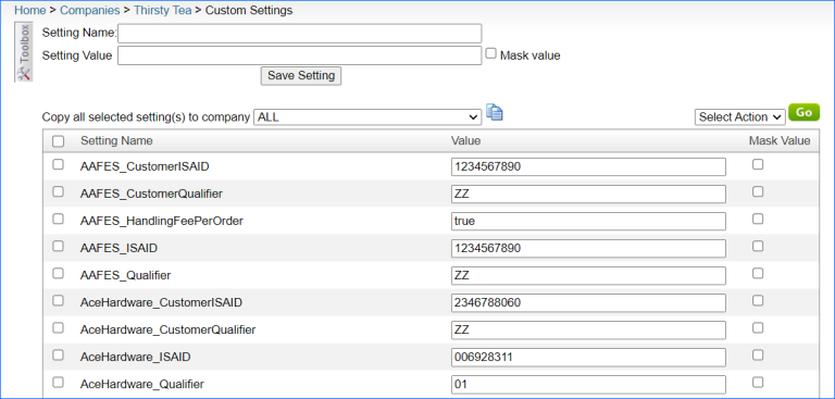 Custom Company Settings - Sellercloud Help