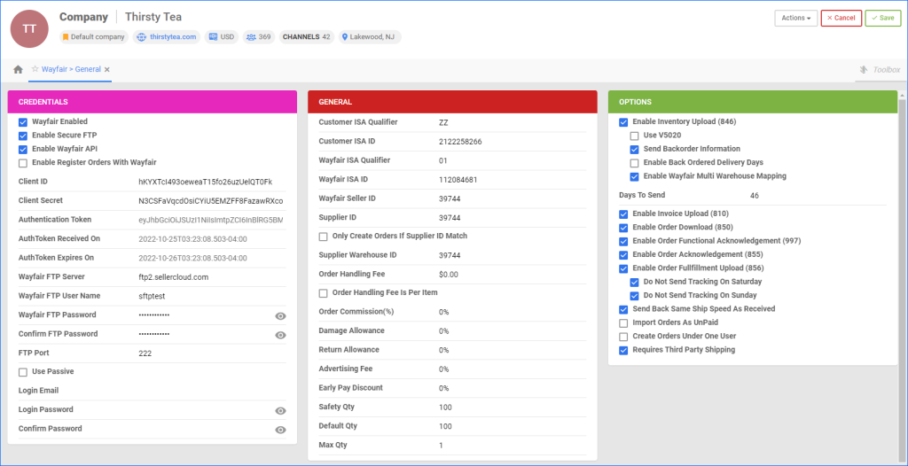 Wayfair Account Settings Configuration - Sellercloud Help