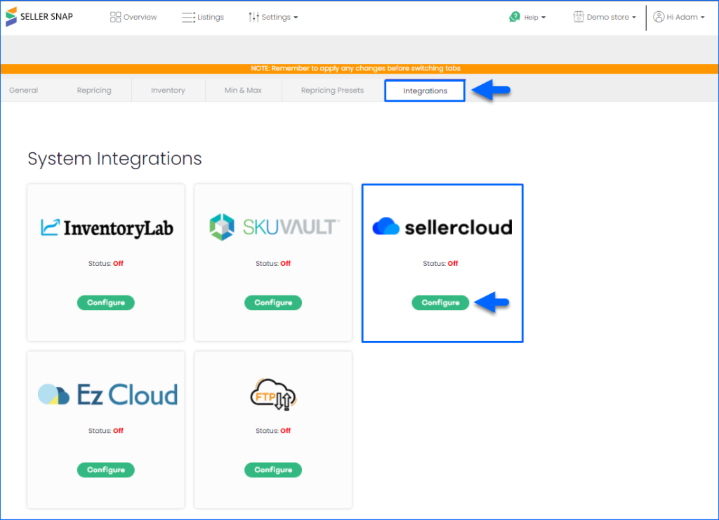 Seller Snap Account Integration - Sellercloud Help