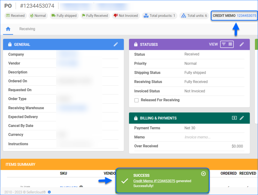 Credit Memo Workflow - Sellercloud Help
