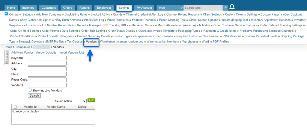 Share Vendors Across Companies - Sellercloud Help