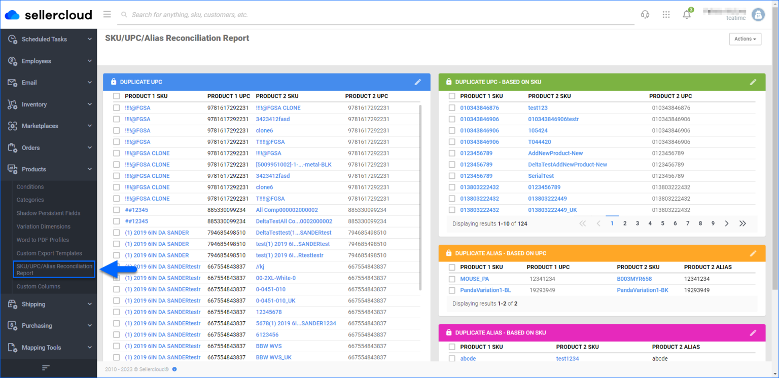 SKU/UPC/Alias Reconciliation Report - Sellercloud Help