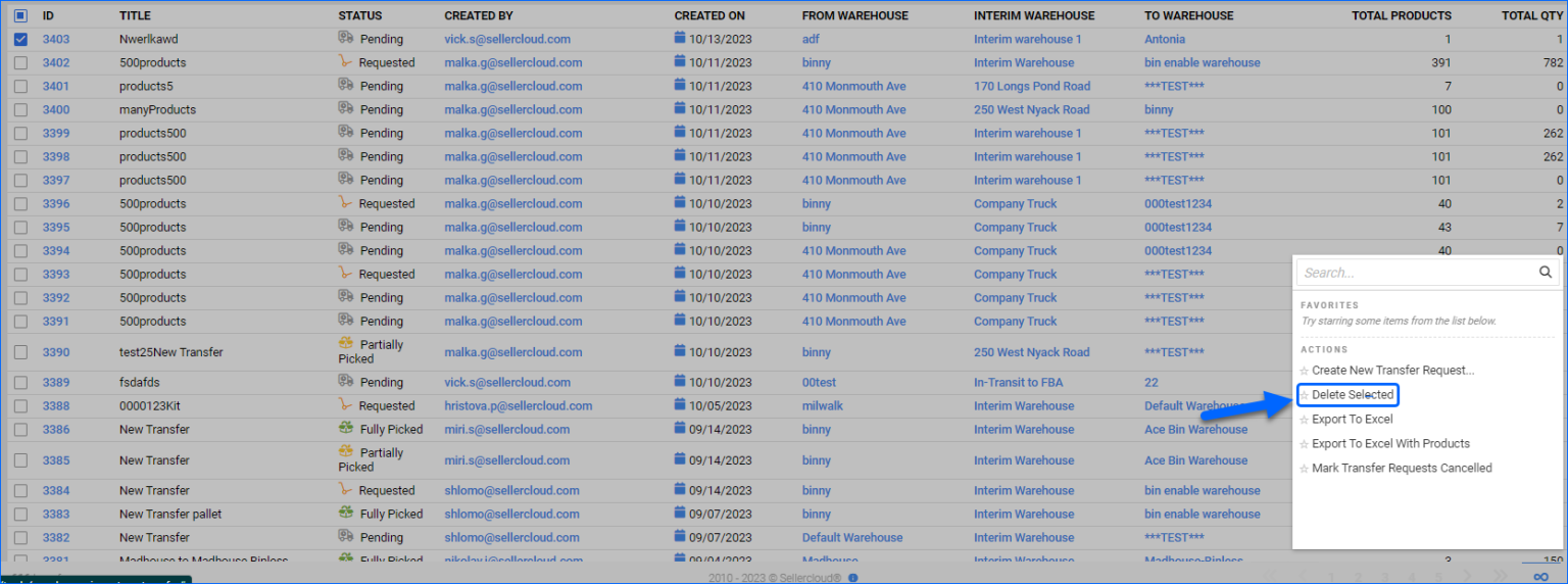Warehouse Inventory Transfers (WITR) - Sellercloud Help