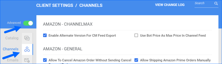 Channels Client Settings - Sellercloud Help