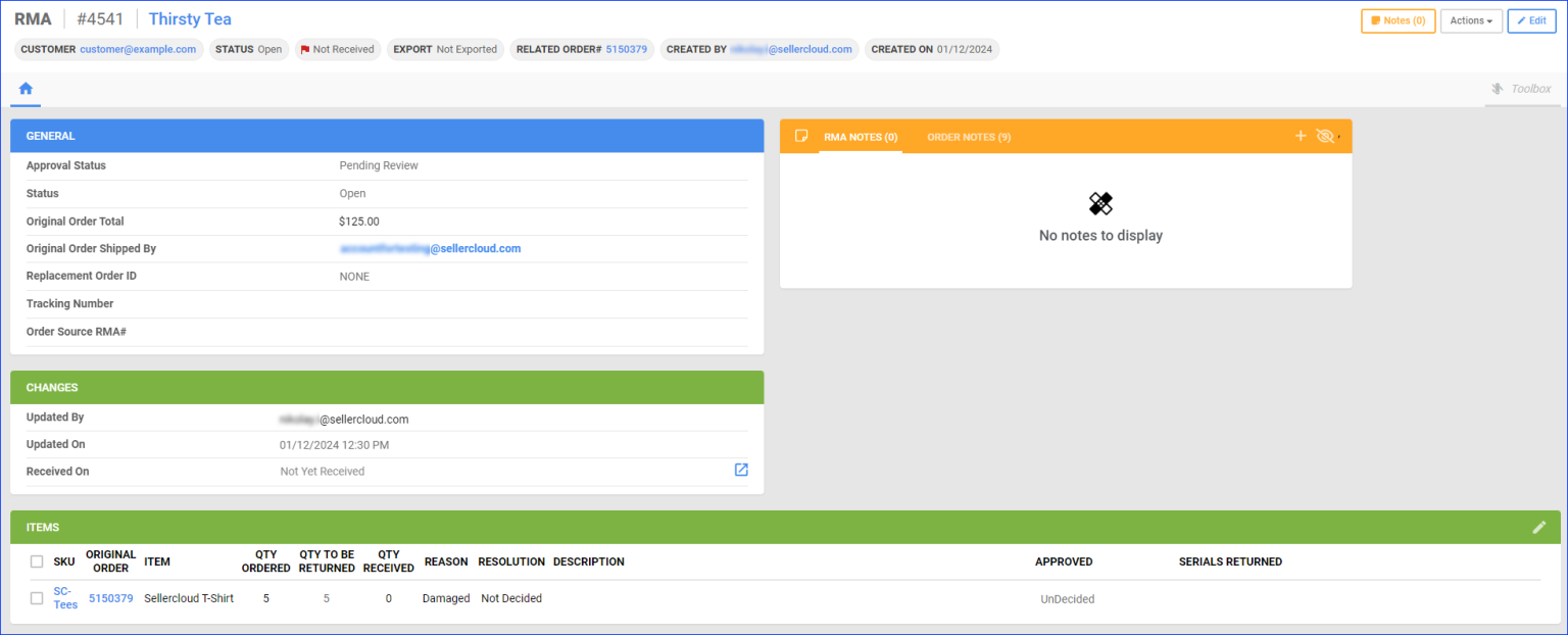 RMA Workflow - Sellercloud Help