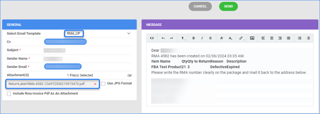 RMA Labels Configuration - Sellercloud Help
