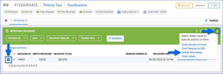 Purchase Orders - Receive PO - Sellercloud Help